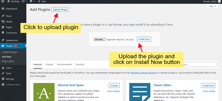 Installing Loginizer Security Pro – Loginizer
