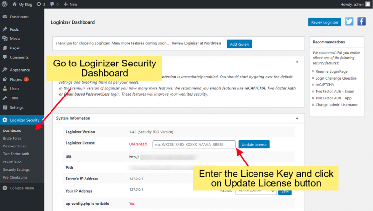 Installing Loginizer Security Pro – Loginizer